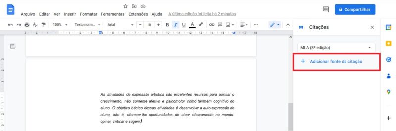 Saiba como fazer citação no Google Docs passo a passo